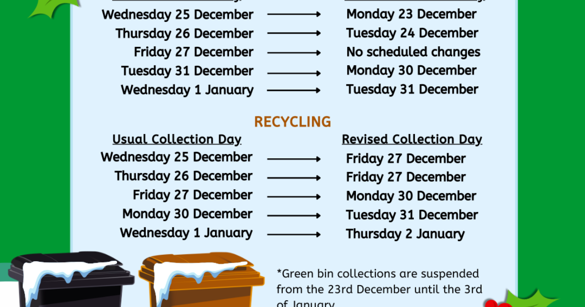 Check your Christmas bin collections online - High Peak Borough Council